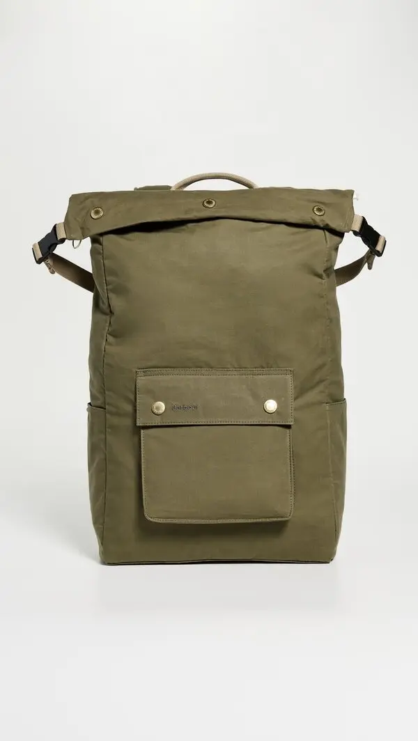 Barbour Transport Foldover Backpack In Dusky Green - 50% Off